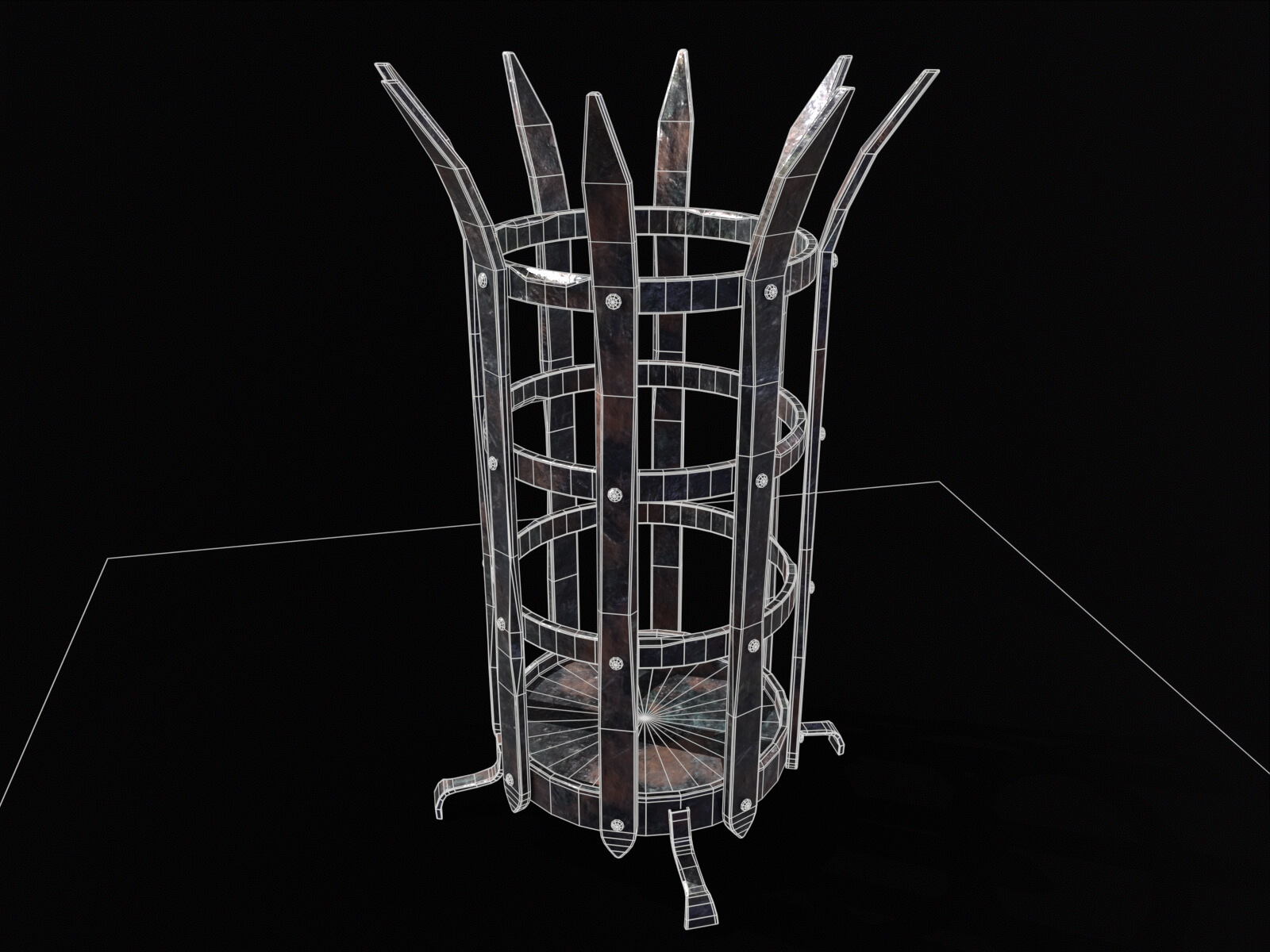 Spiked Fire Pit - 3D Model by clockworkcreations