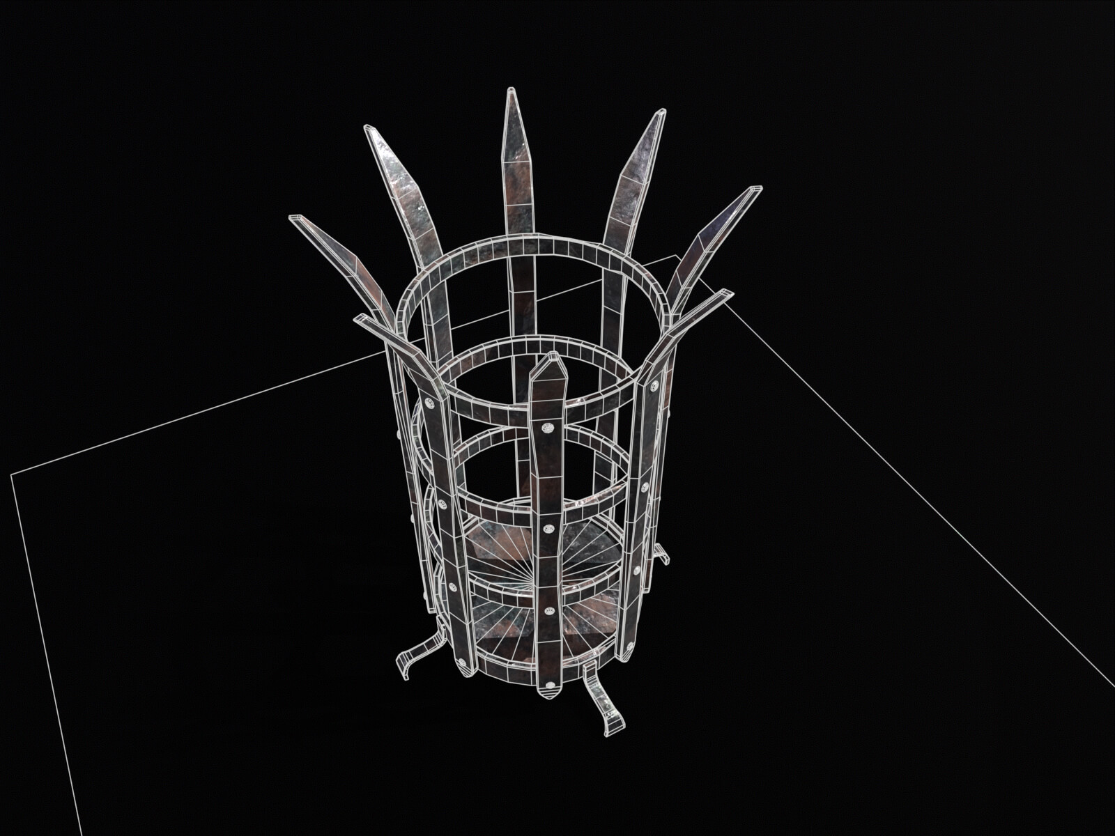 Spiked Fire Pit - 3D Model by clockworkcreations