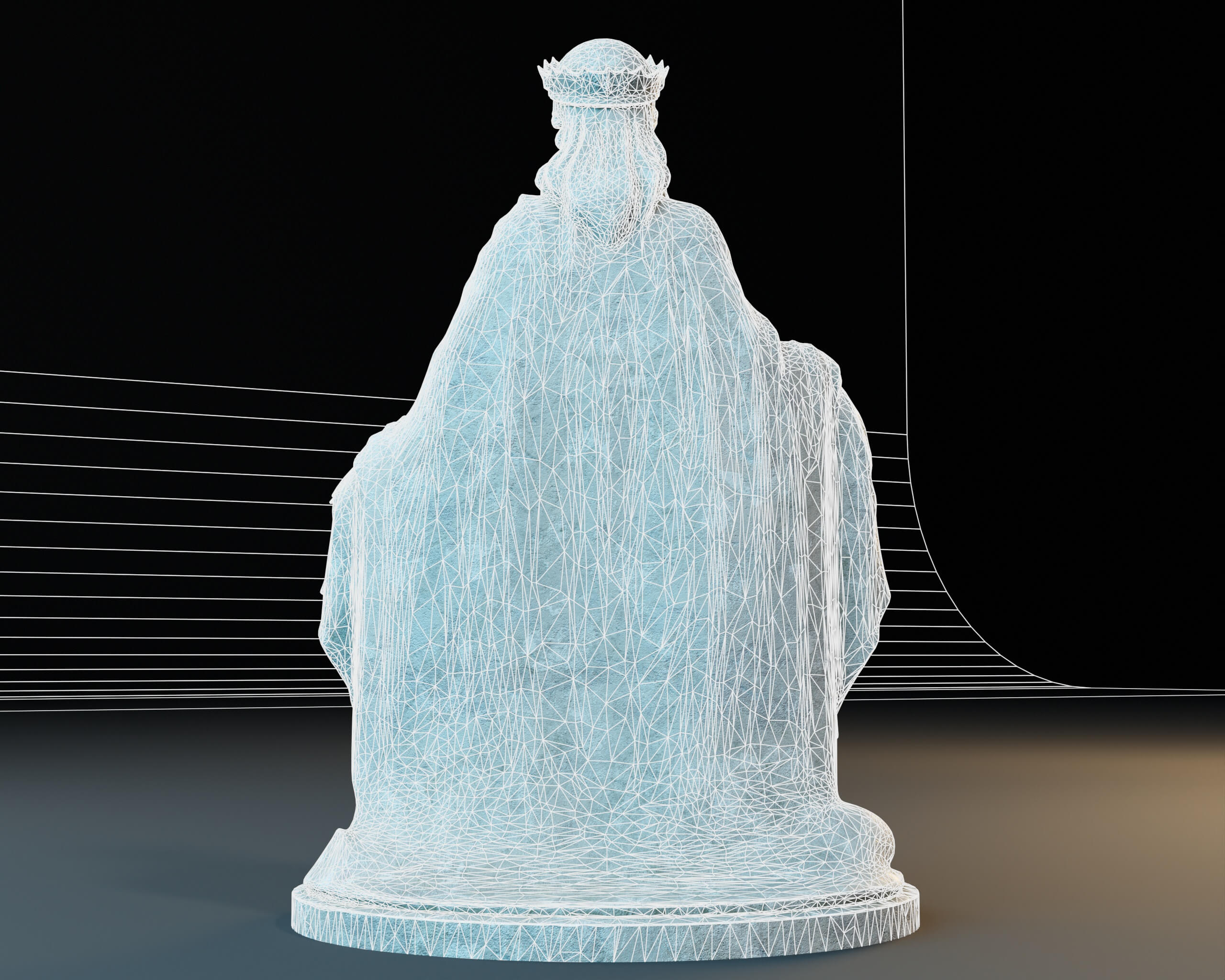 Stone Goddess Statue - 3D Model by clockworkcreations