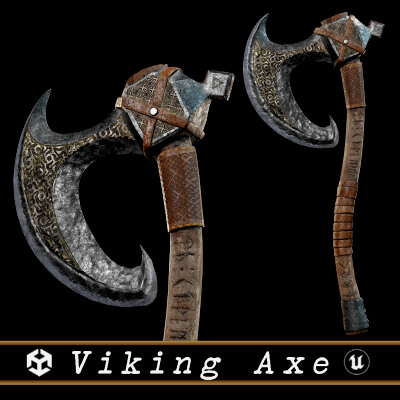 Viking Carved Axe - 3D Model by clockworkcreations