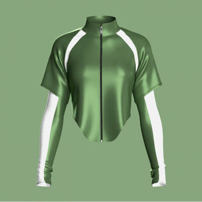 Girls Crop Jacket - 3D Model by Clothing Axis
