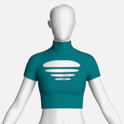 Girls Fashion Crop Top - 3D Model by Clothing Axis