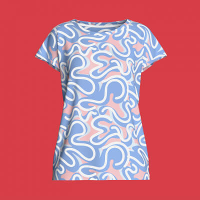 Girls Pastel Squiggle AOP Tops - 3D Model by Clothing Axis