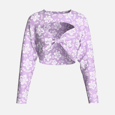 Girls Printed Cute Criss Cross Top - 3D Model by Clothing Axis