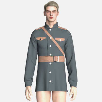 Men Military Uniform - 3D Model by Clothing Axis
