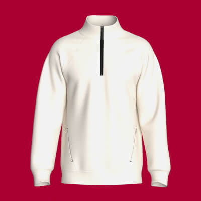 Men's Raglan Half Zip Jacket with Bartack - 3D Model by Clothing Axis