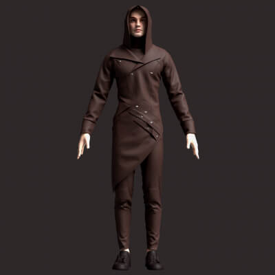 Men's Assassin Outfit - 3D Model by Clothing Axis