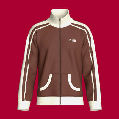 Men's High Neck Retro Track Zip-Up Jacket 3D Model by Clothing Axis