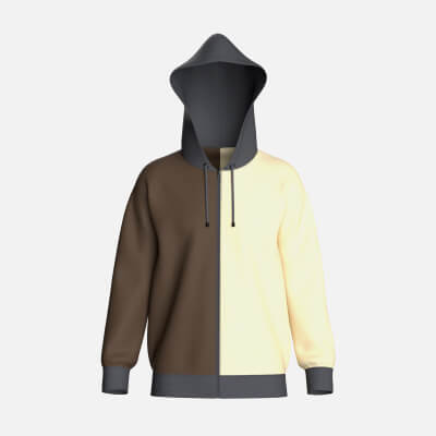 Men's Two-Color Hoodie V2 3D Model by Clothing Axis