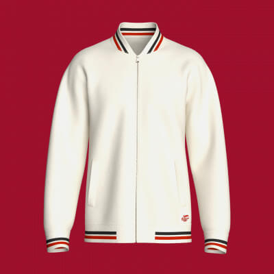 Men Striped Jacket with Patch - 3D Model by Clothing Axis