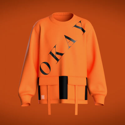 Men Sweatshirt - Okay 3D Model by Clothing Axis