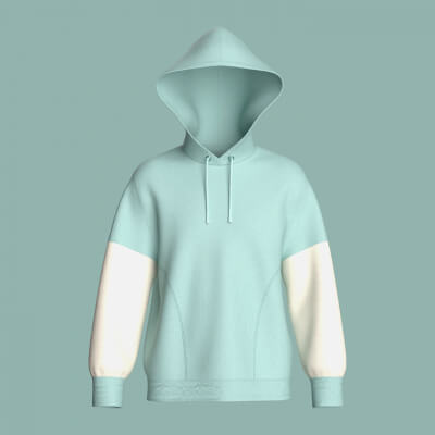 Mens Two Color Hoodie - 3D Model by Clothing Axis