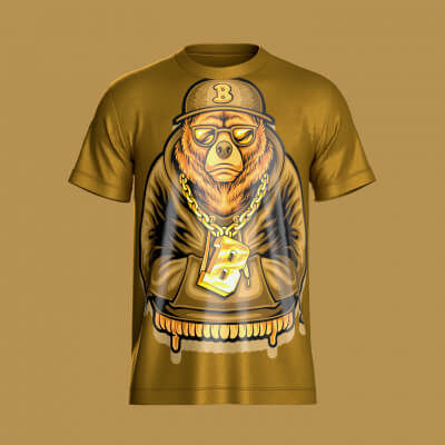 T-Shirt Rapper Bear 3D Model by Clothing Axis