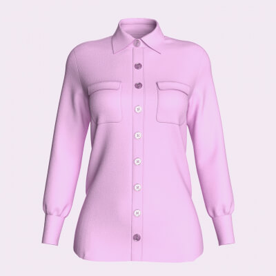 Women Long Torso Shirt - 3D Model by Clothing Axis