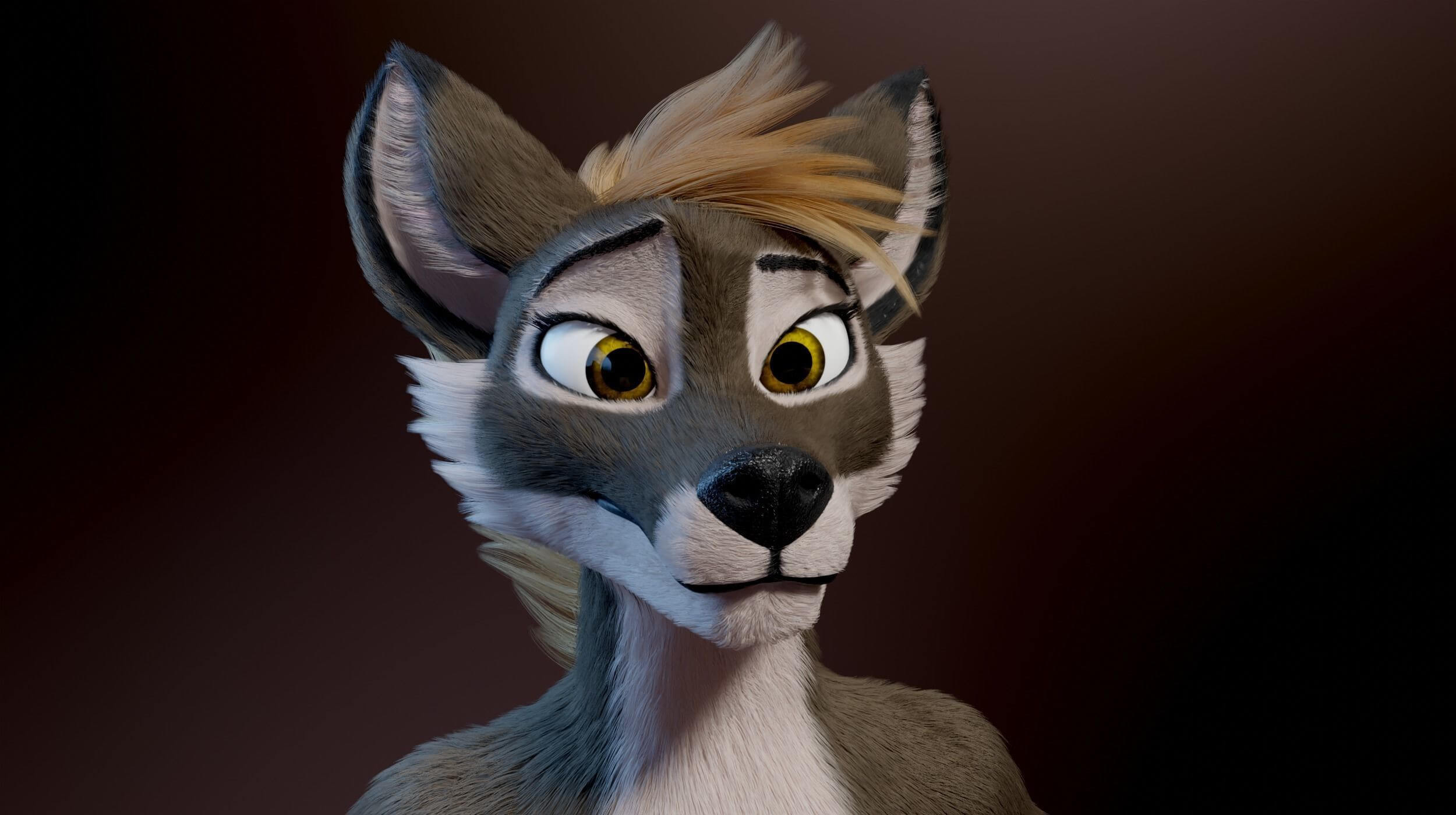 Amethysta Anthro Wolf - 3D Model by CM Studios