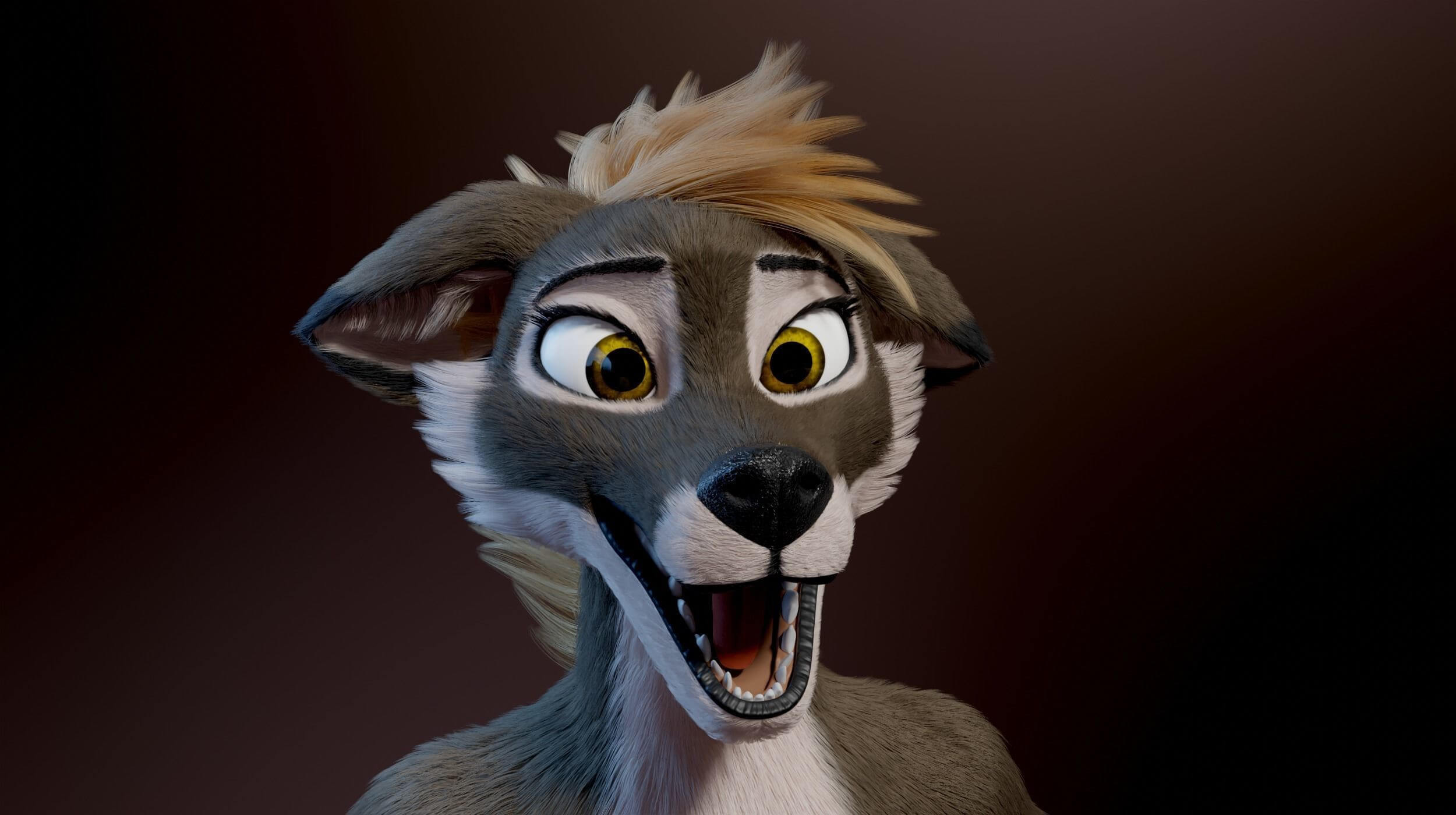 Amethysta Anthro Wolf - 3D Model by CM Studios