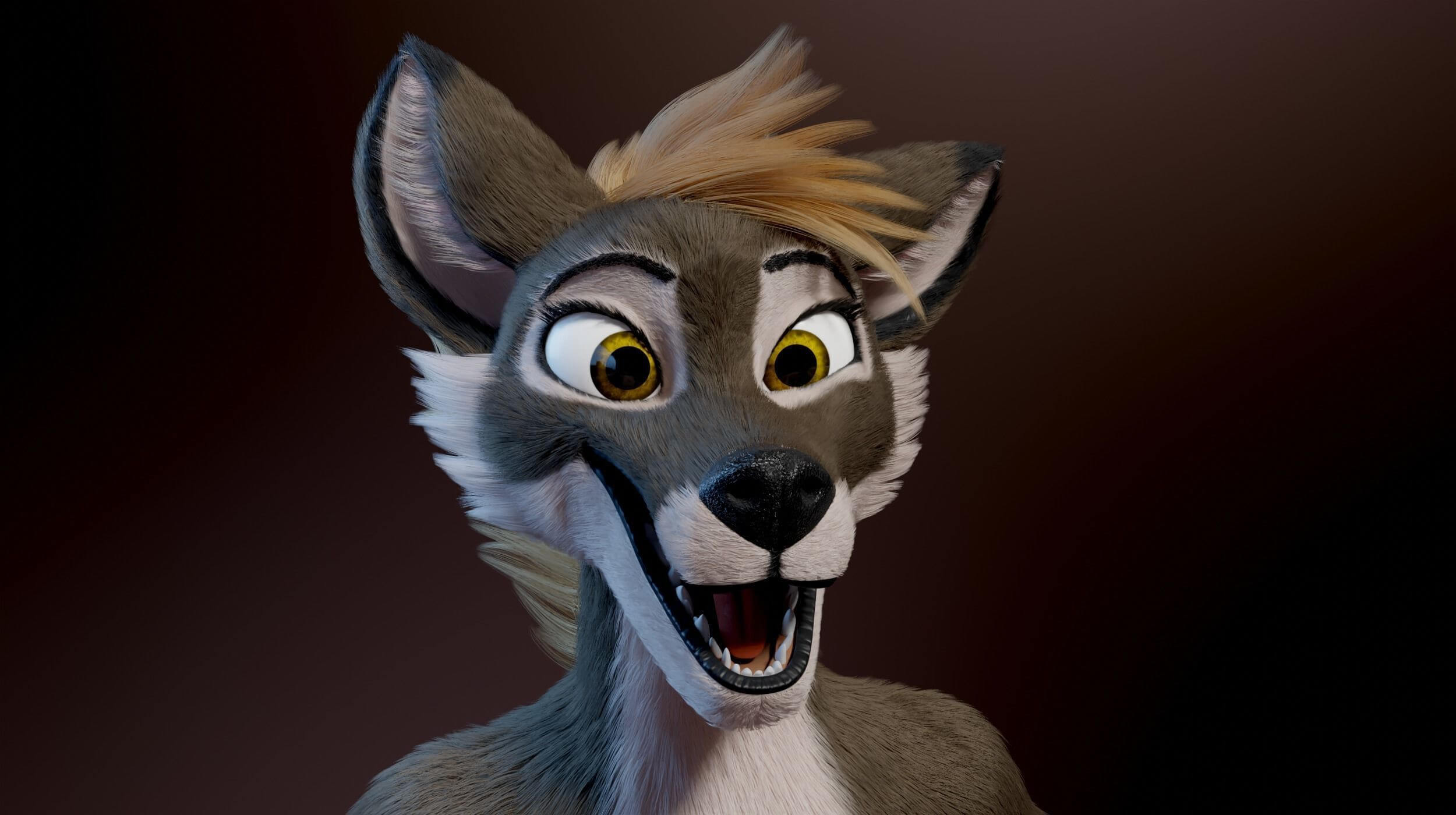 Amethysta Anthro Wolf - 3D Model by CM Studios