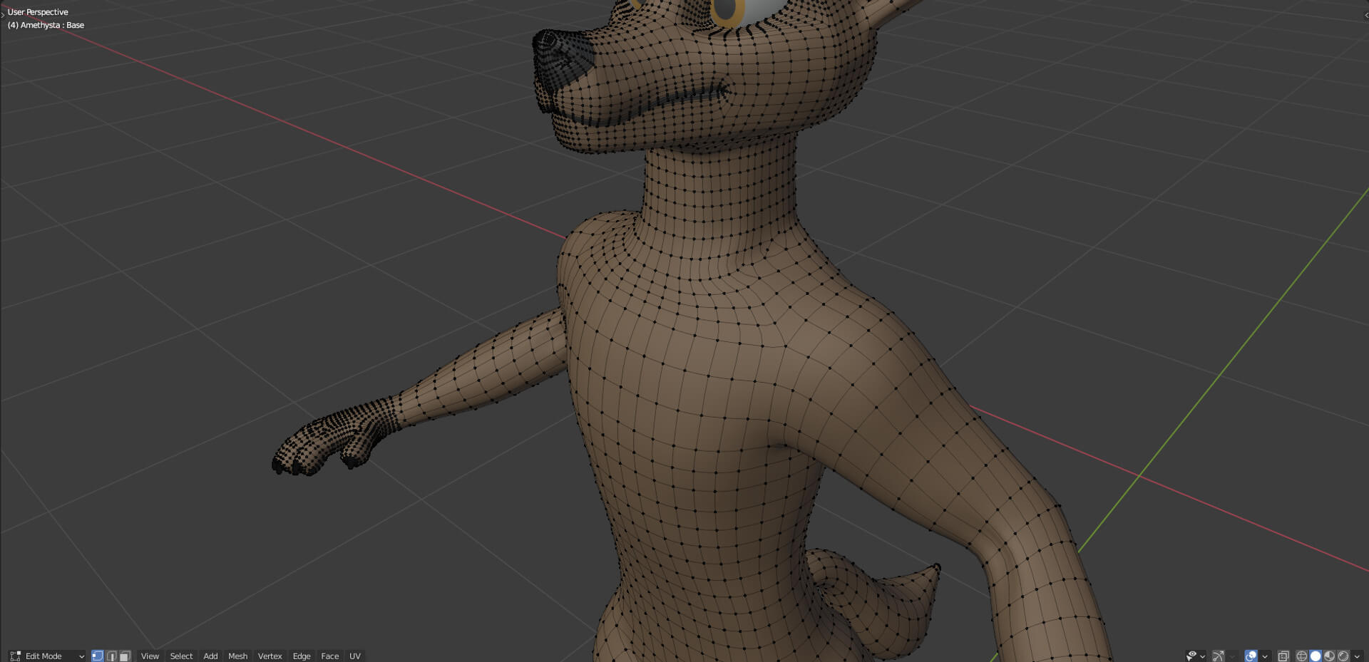 Amethysta Anthro Wolf - 3D Model by CM Studios