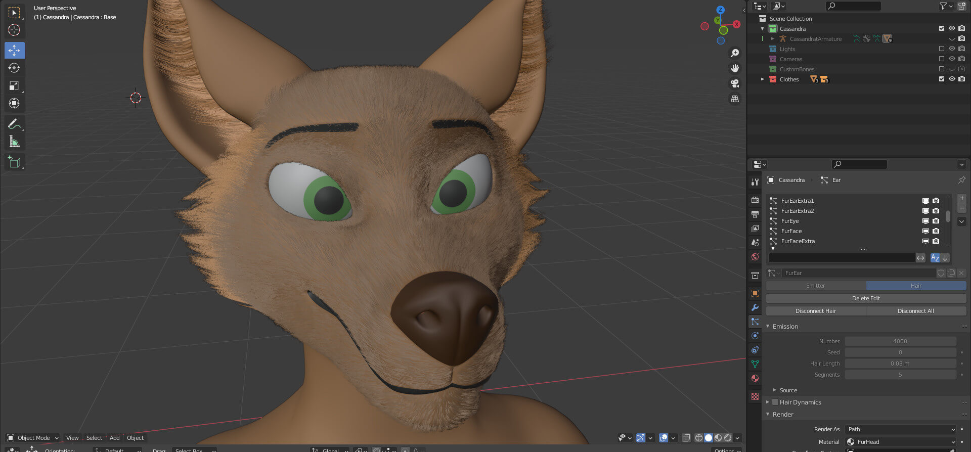 Cassandra Anthro Wolf - 3D Model by CM Studios