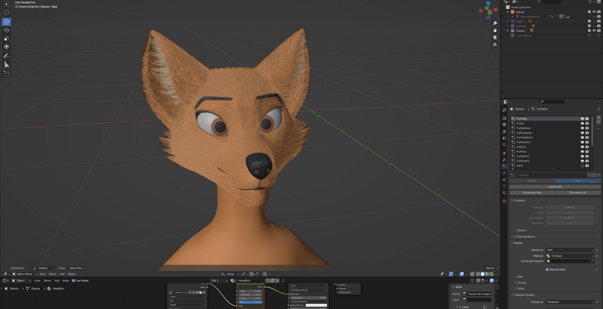 Dakota Anthro Fox - 3D Model by CM Studios