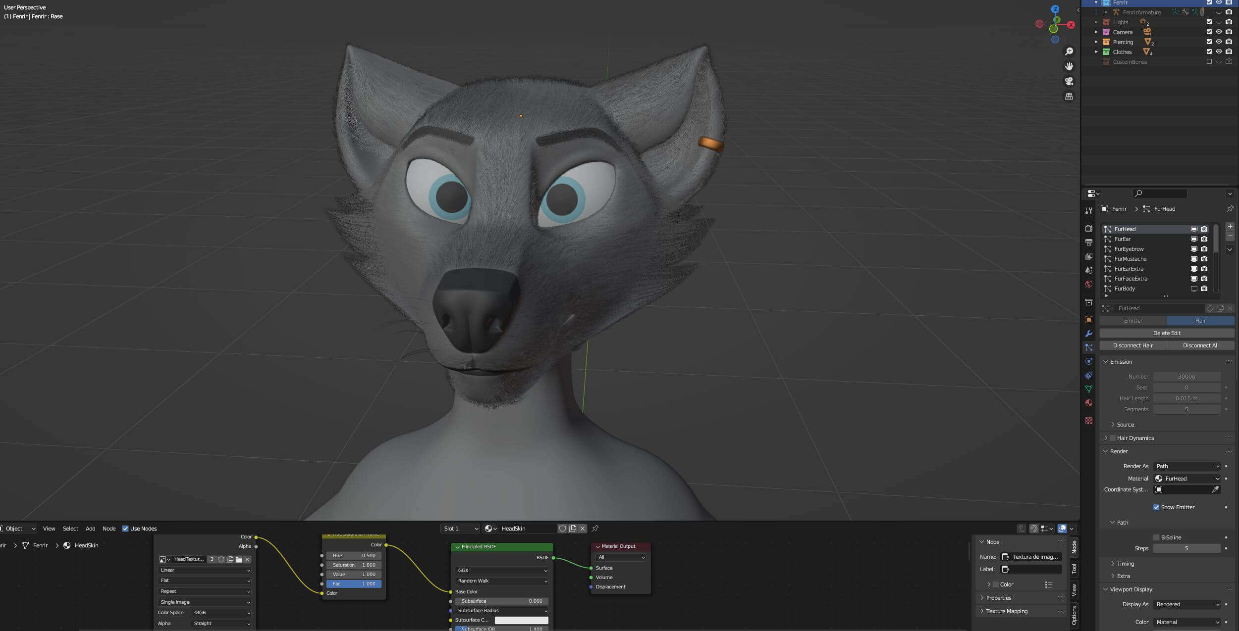 Fenrir Anthro Wolf - 3D Model by CM Studios