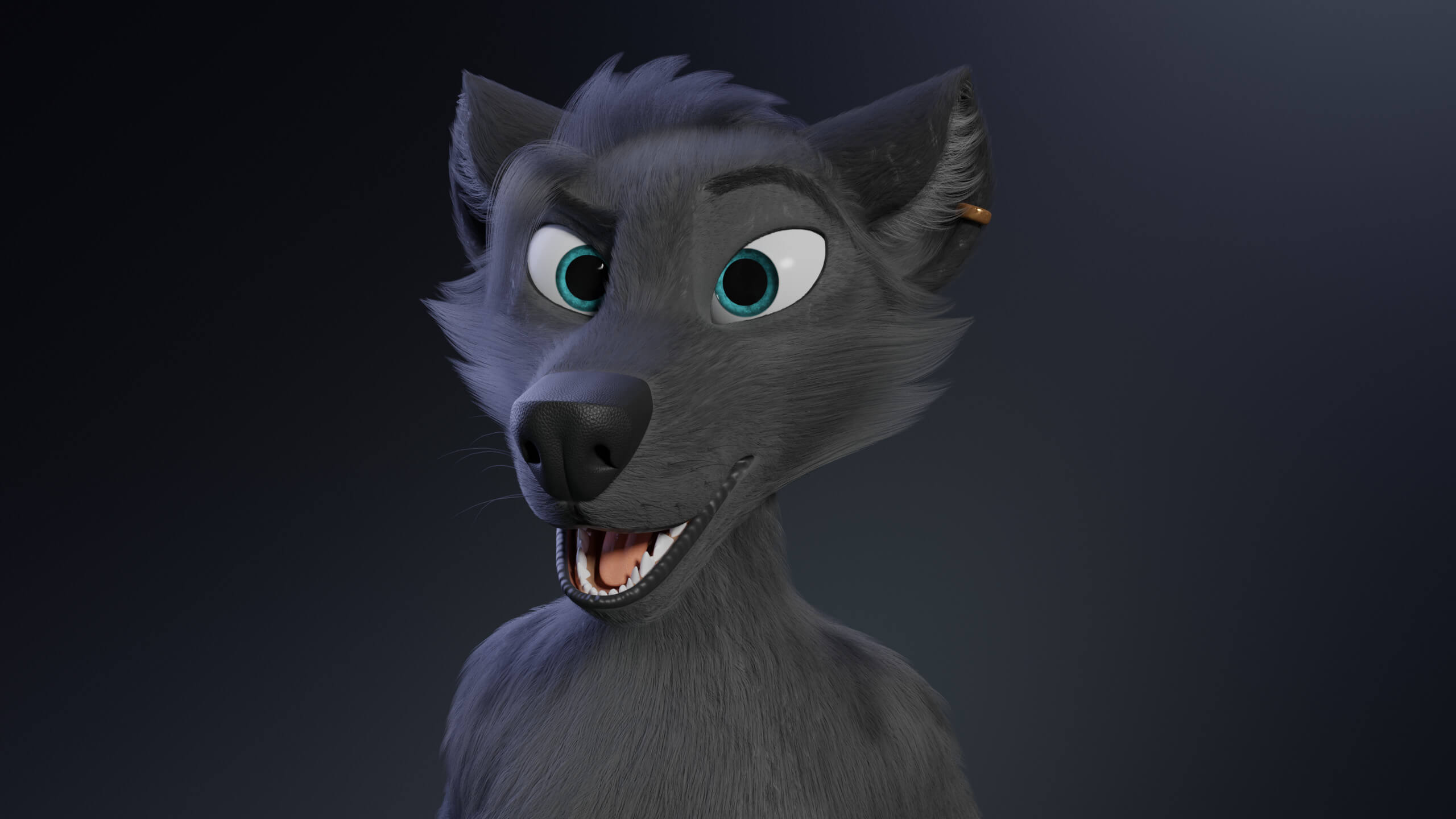 Fenrir Anthro Wolf - 3D Model by CM Studios