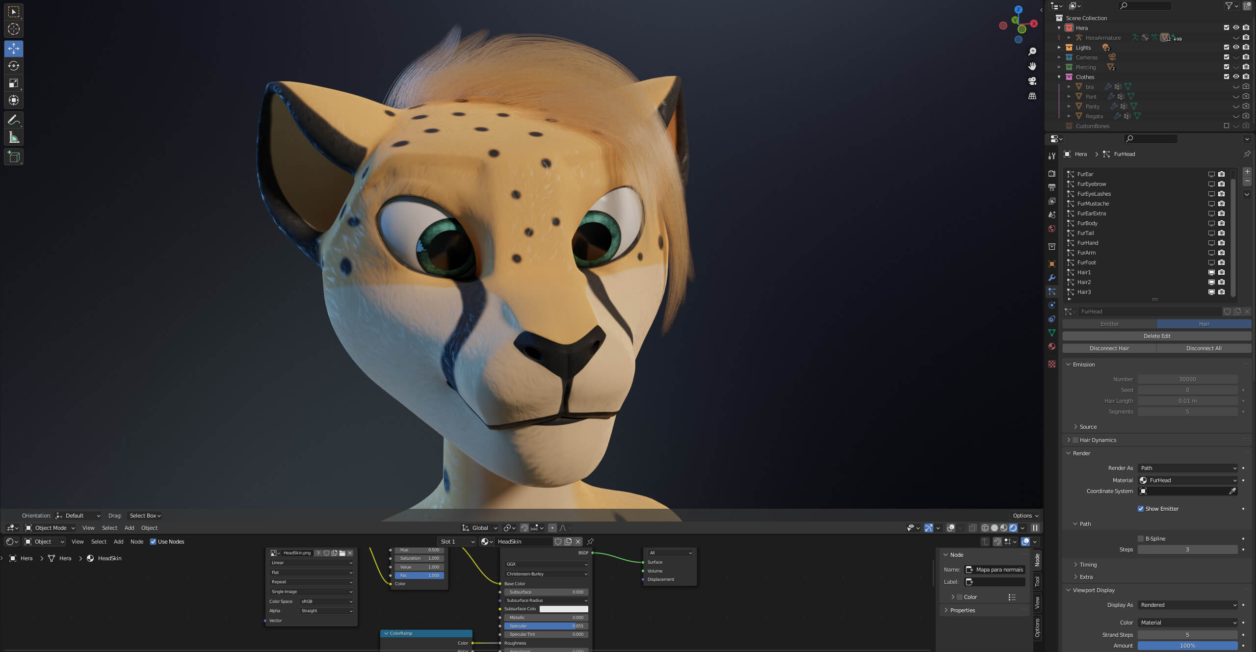 Hera Anthro Cheetah - 3D Model by CM Studios