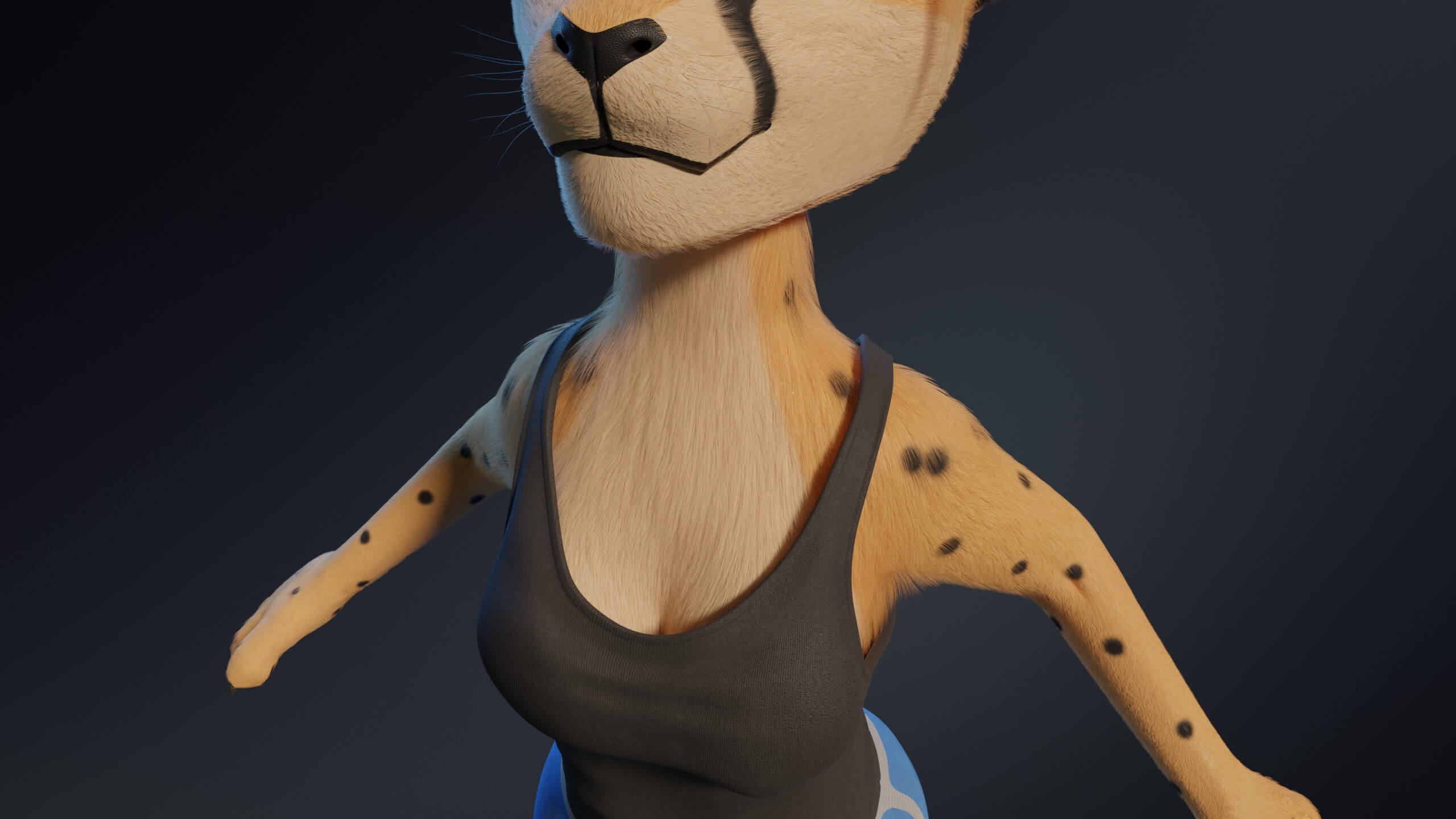 Hera Anthro Cheetah - 3D Model by CM Studios