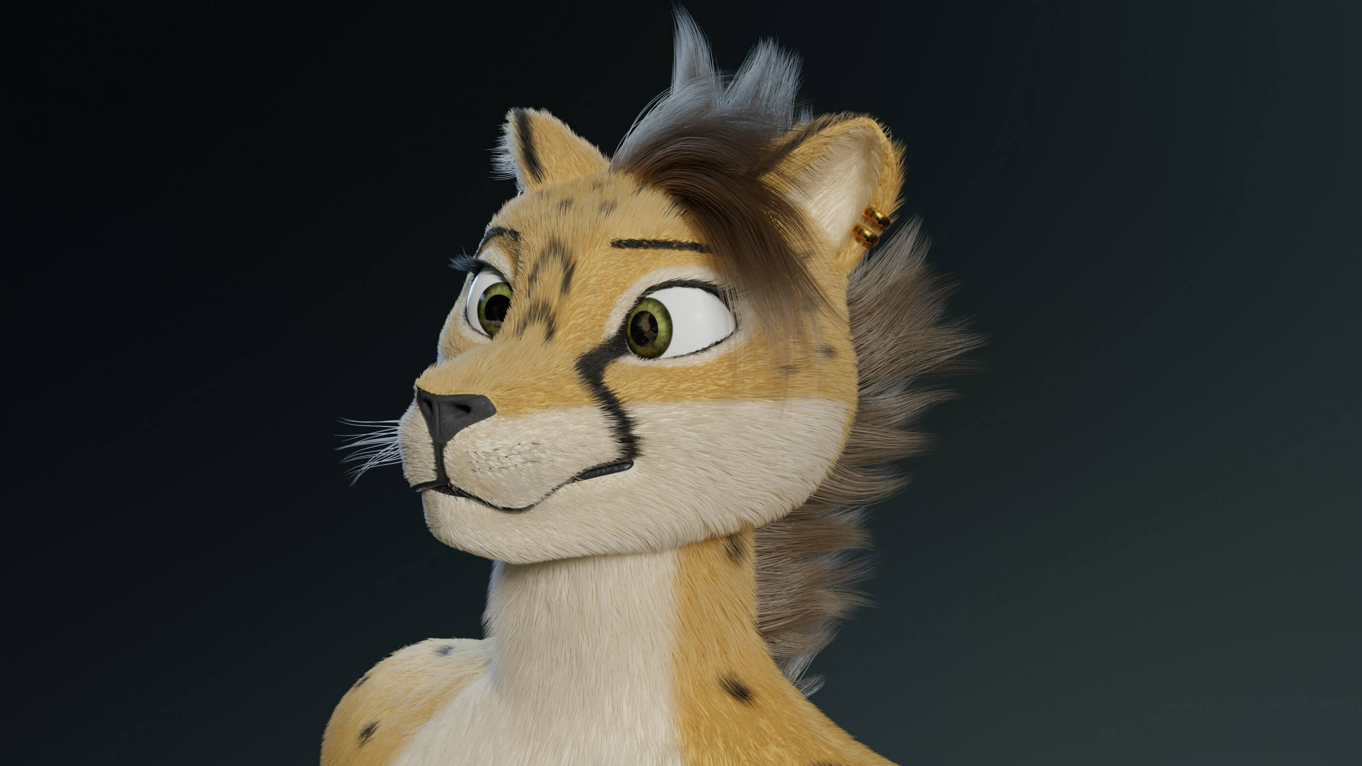 Jade Anthro Cheetah - 3D Model by CM Studios