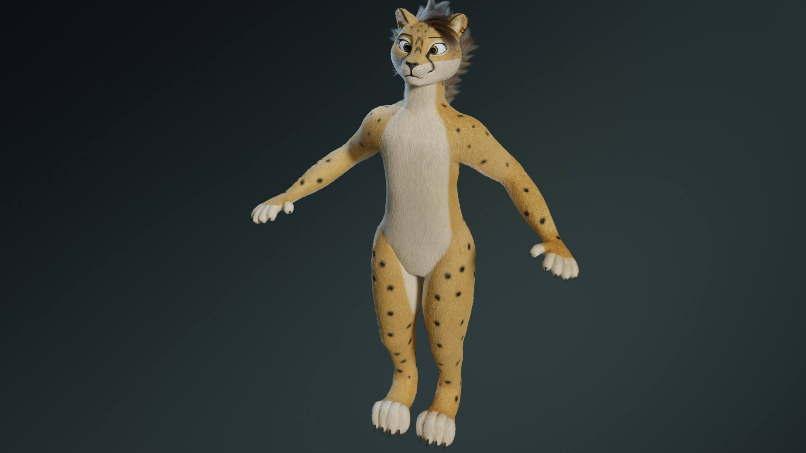 Jade Anthro Cheetah - 3D Model by CM Studios