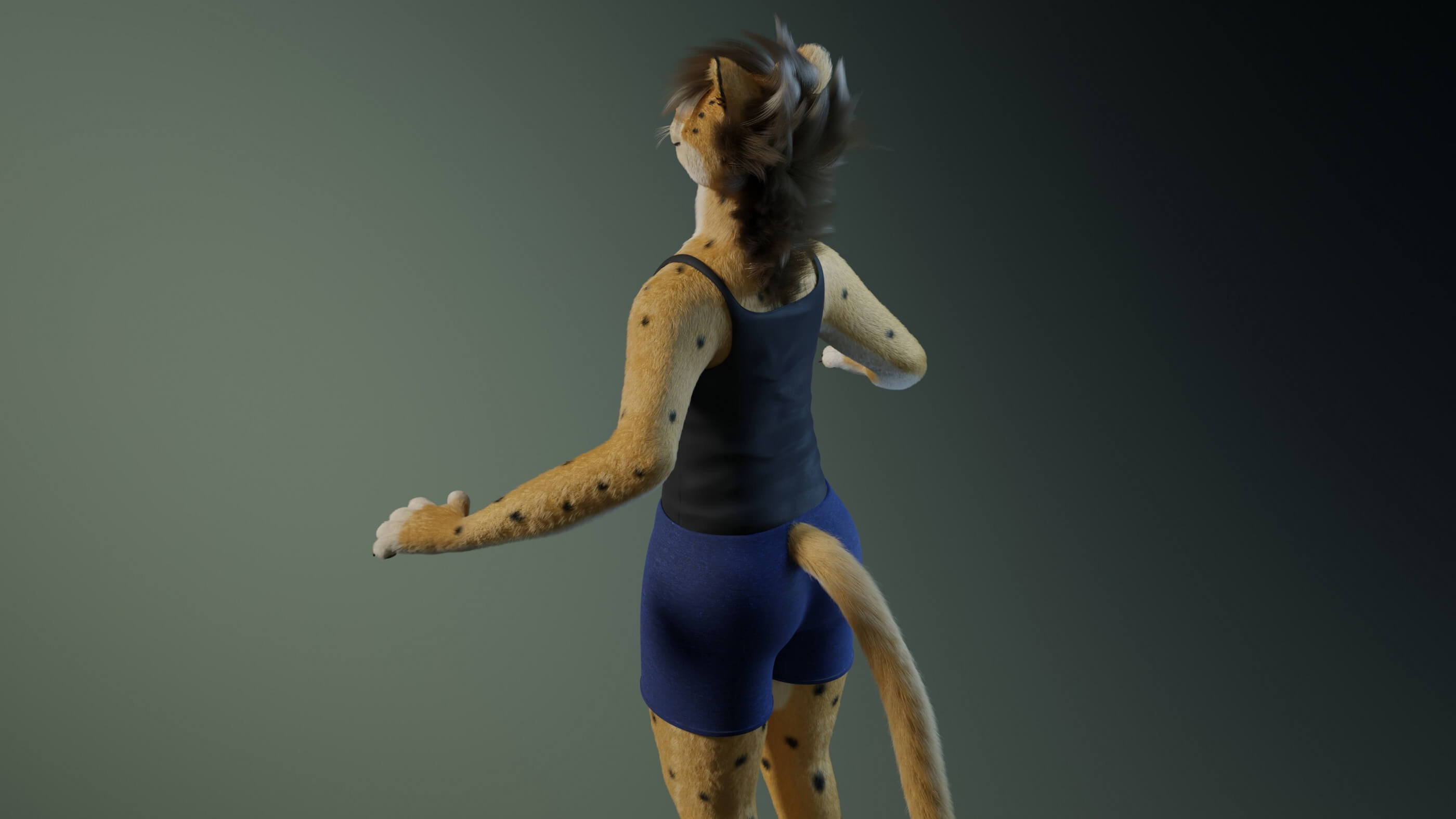 Jade Anthro Cheetah - 3D Model by CM Studios