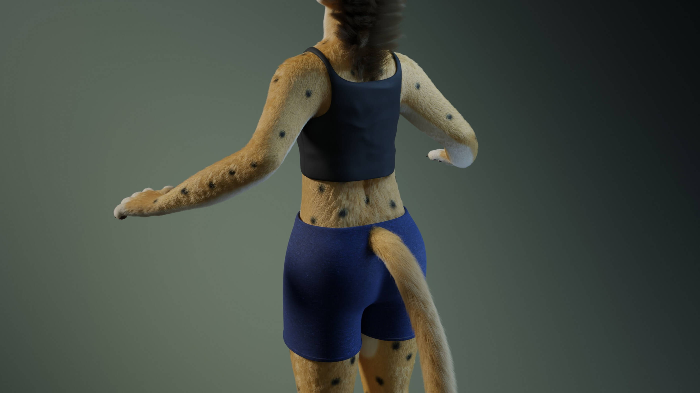 Jade Anthro Cheetah - 3D Model by CM Studios