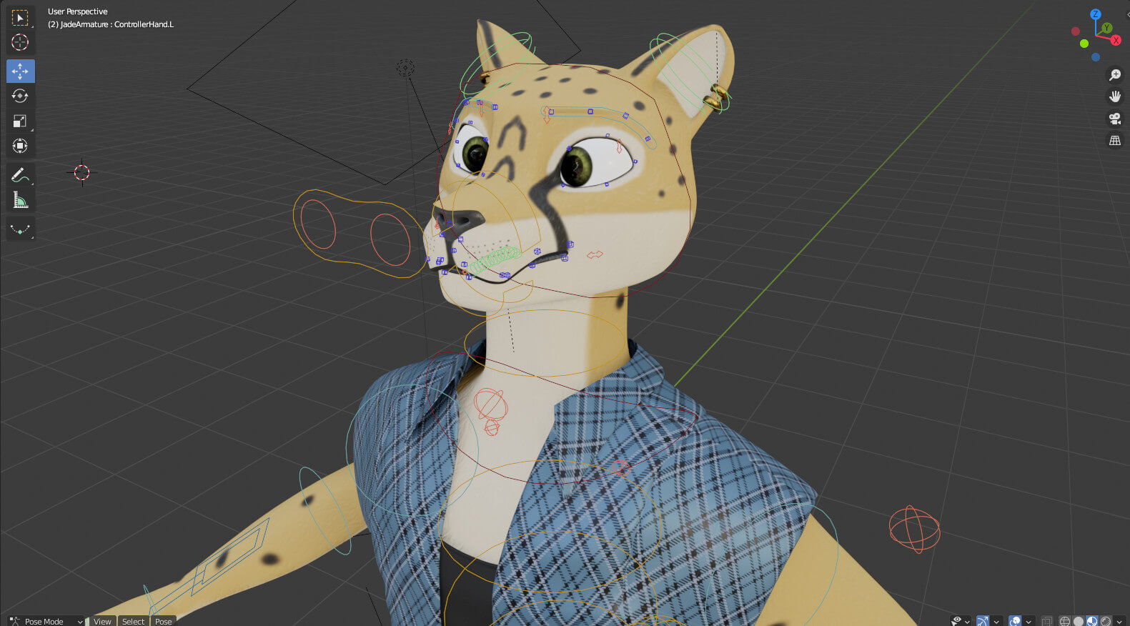 Jade Anthro Cheetah - 3D Model by CM Studios