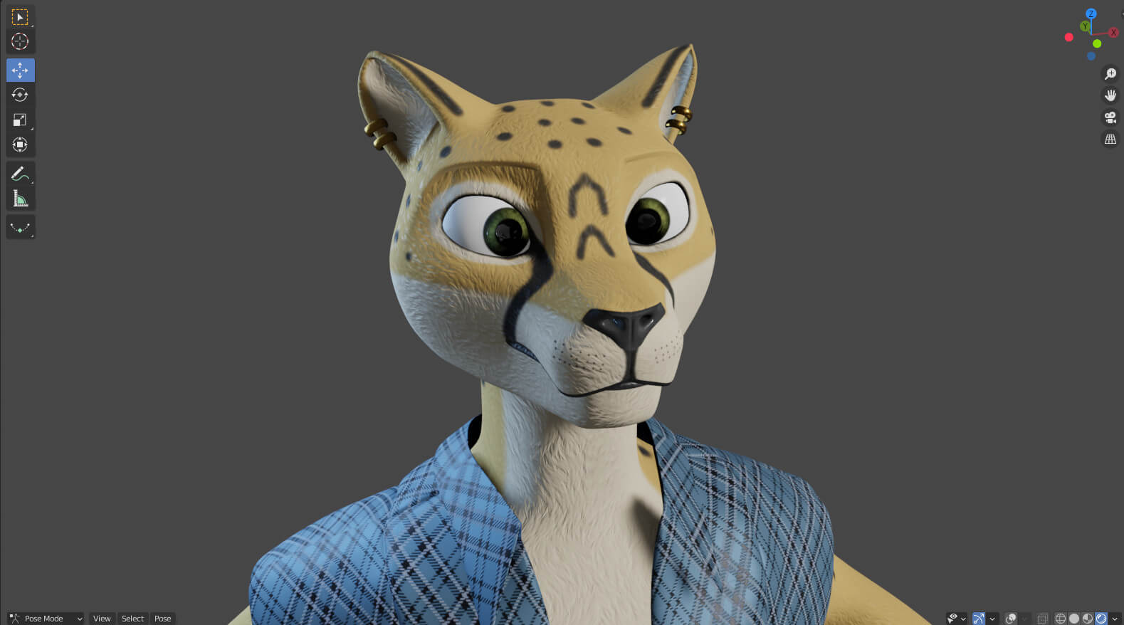 Jade Anthro Cheetah - 3D Model by CM Studios