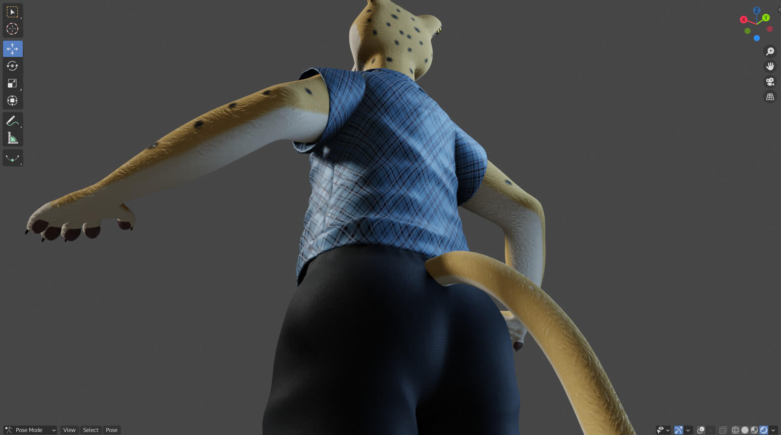 Jade Anthro Cheetah - 3D Model by CM Studios