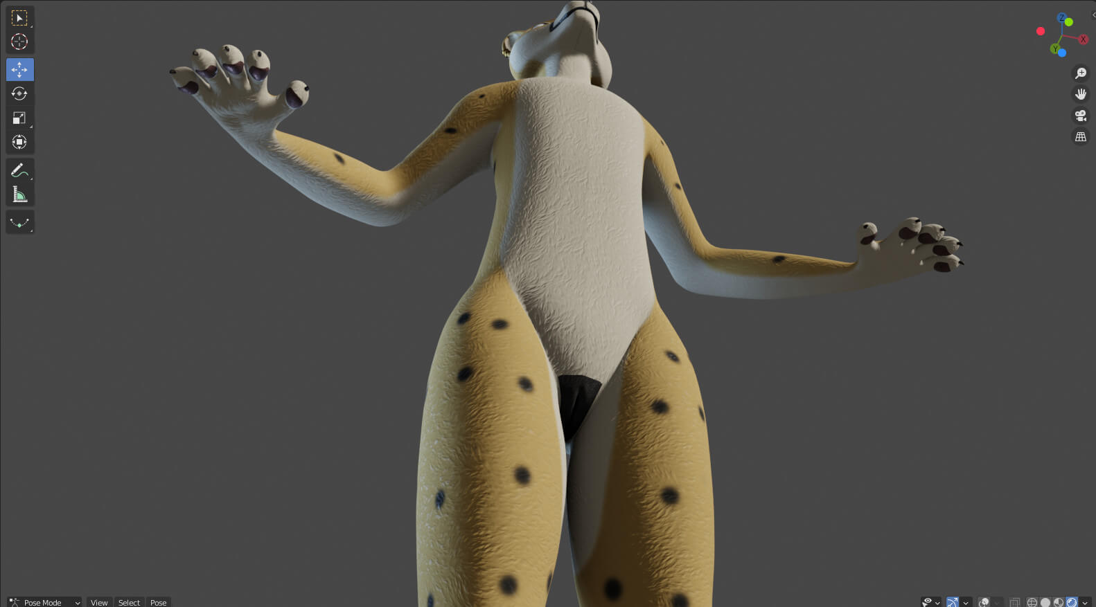 Jade Anthro Cheetah - 3D Model by CM Studios