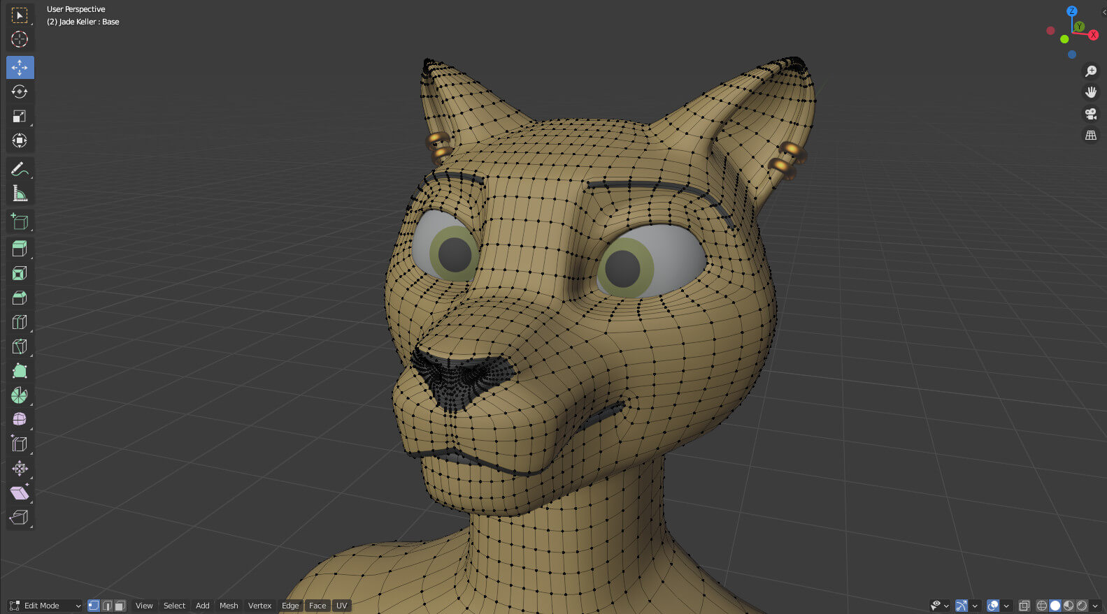 Jade Anthro Cheetah - 3D Model by CM Studios