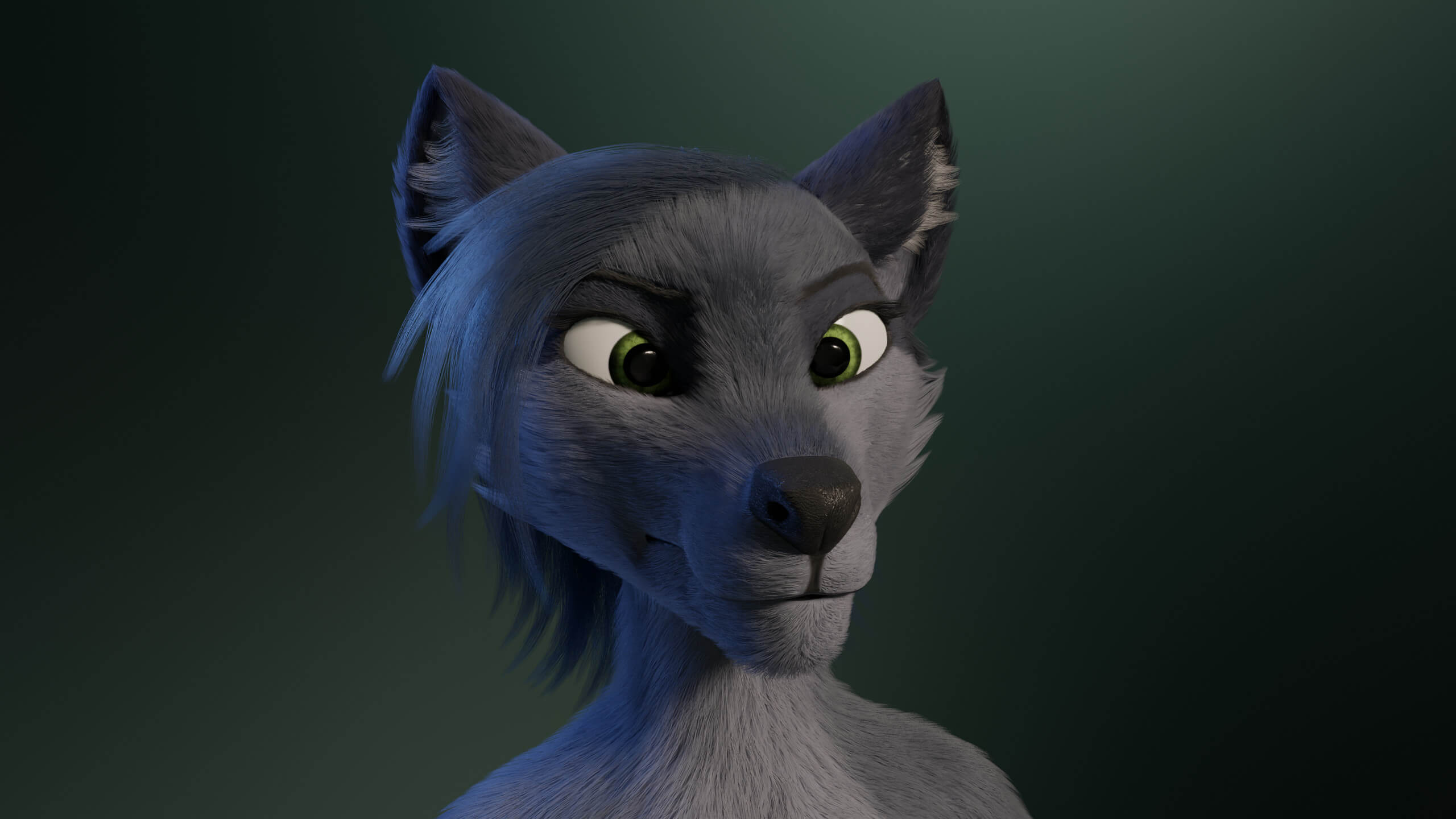 Jennifer Anthro Wolf - 3D Model by CM Studios