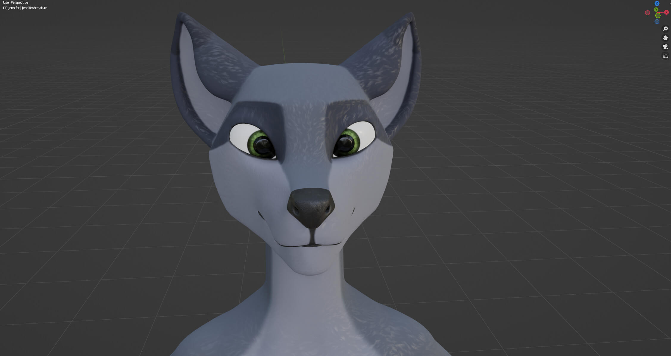 Jennifer Anthro Wolf - 3D Model by CM Studios