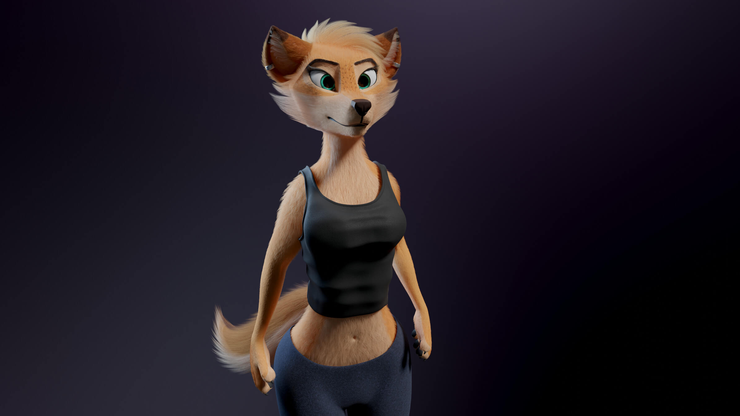 Julie Anthro Fox - 3D Model by CM Studios