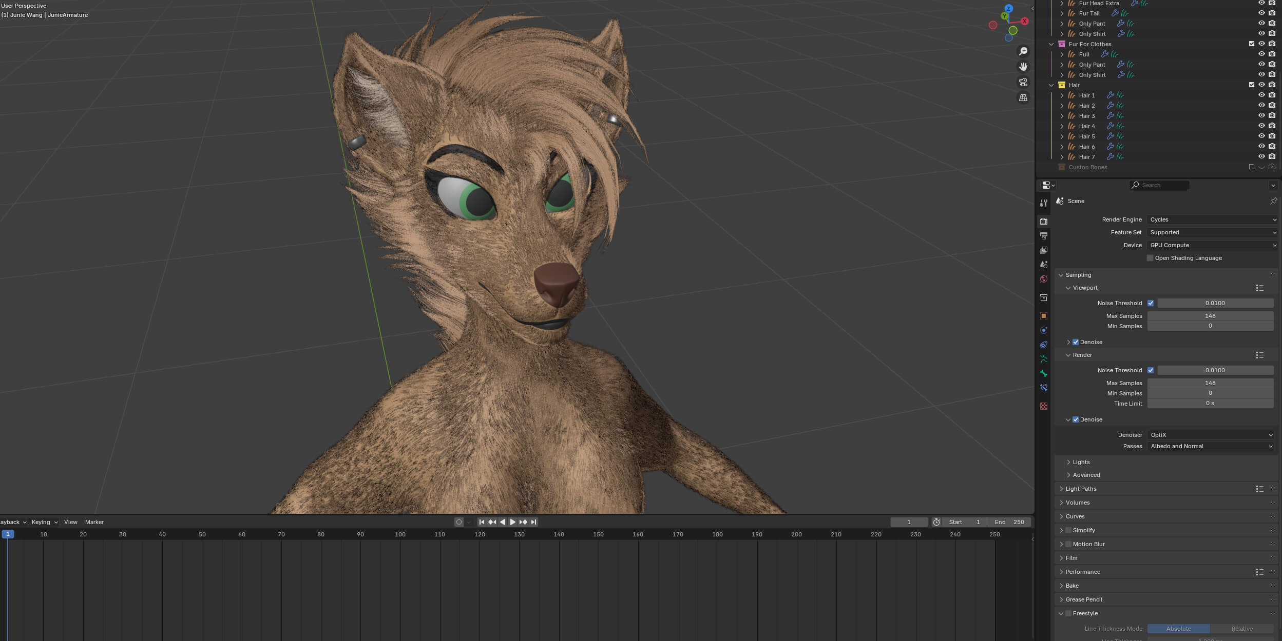 Junie Anthro Fox - 3D Model by CM Studios