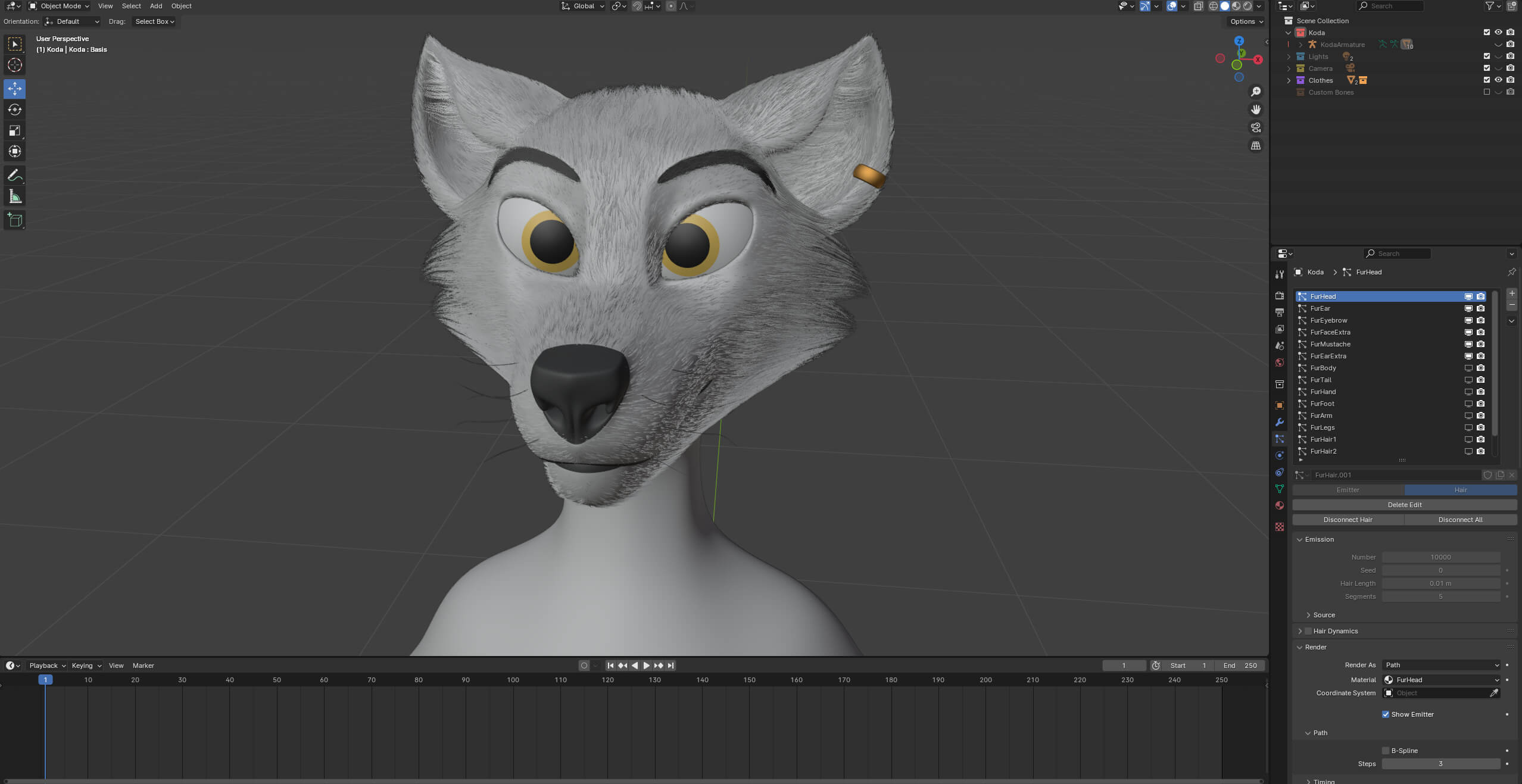 Koda Anthro Wolf - 3D Model by CM Studios