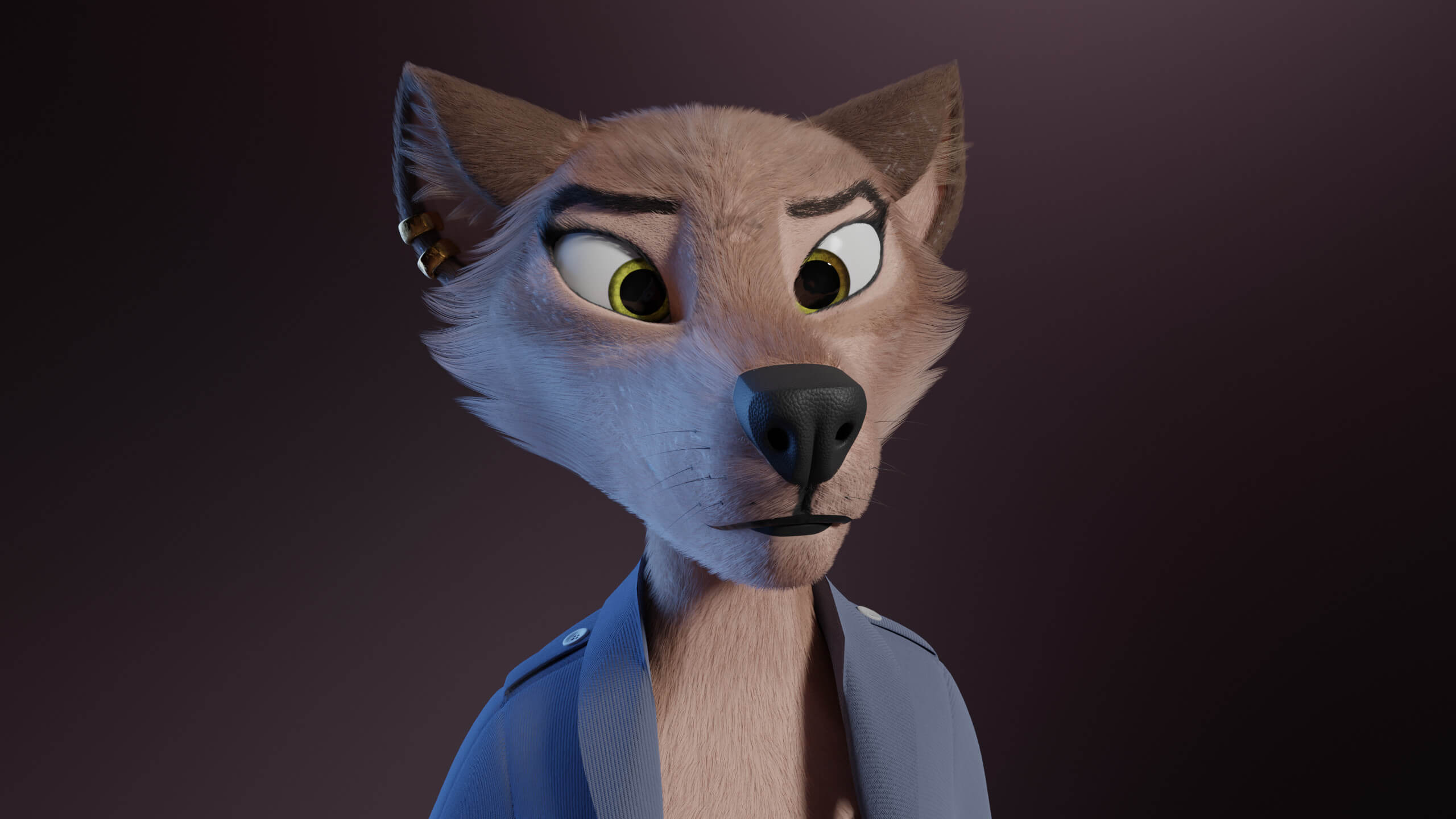 Maylin Anthro Wolf - 3D Model by CM Studios
