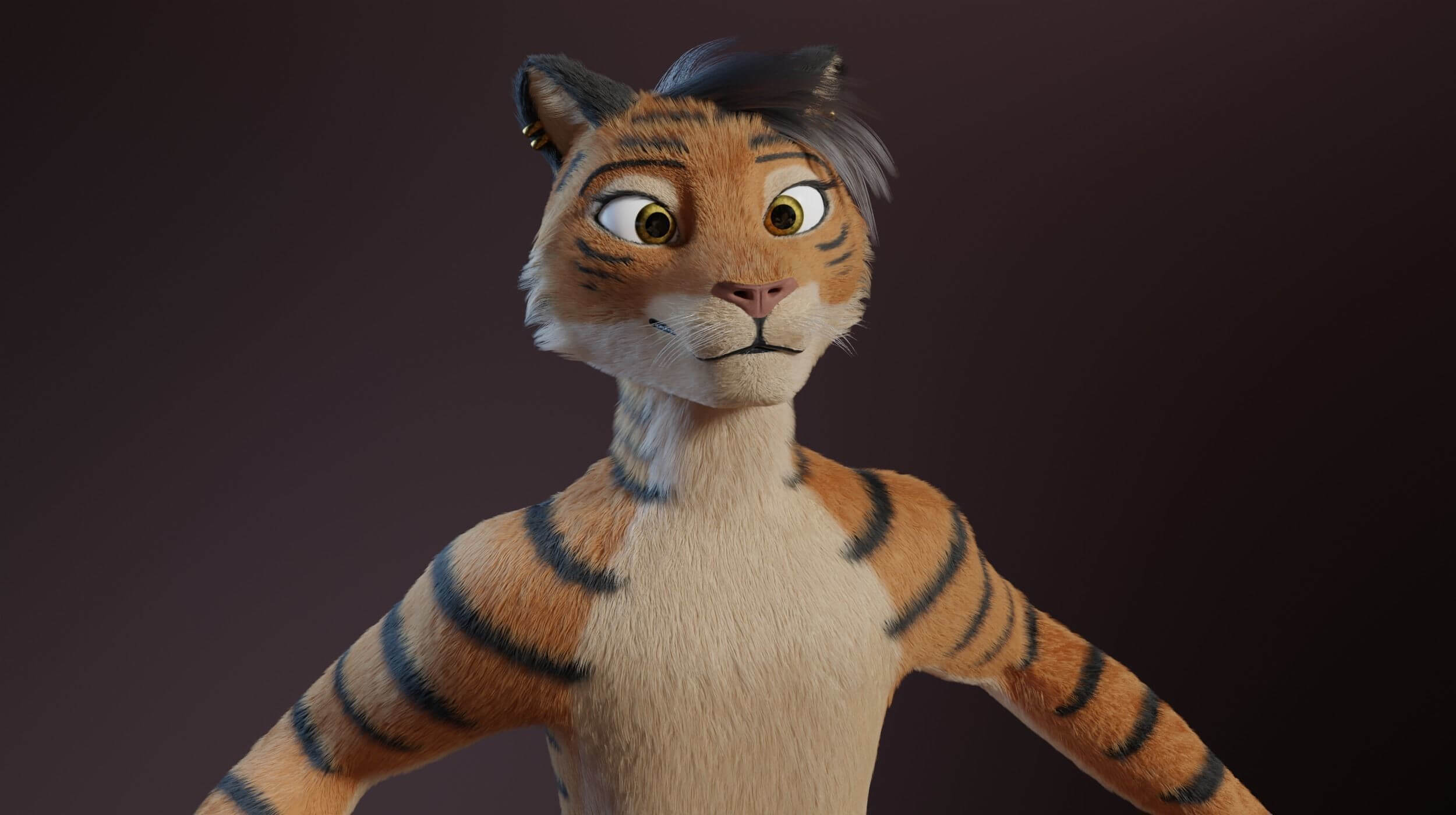 Morgana Anthro Tiger - 3D Model by CM Studios