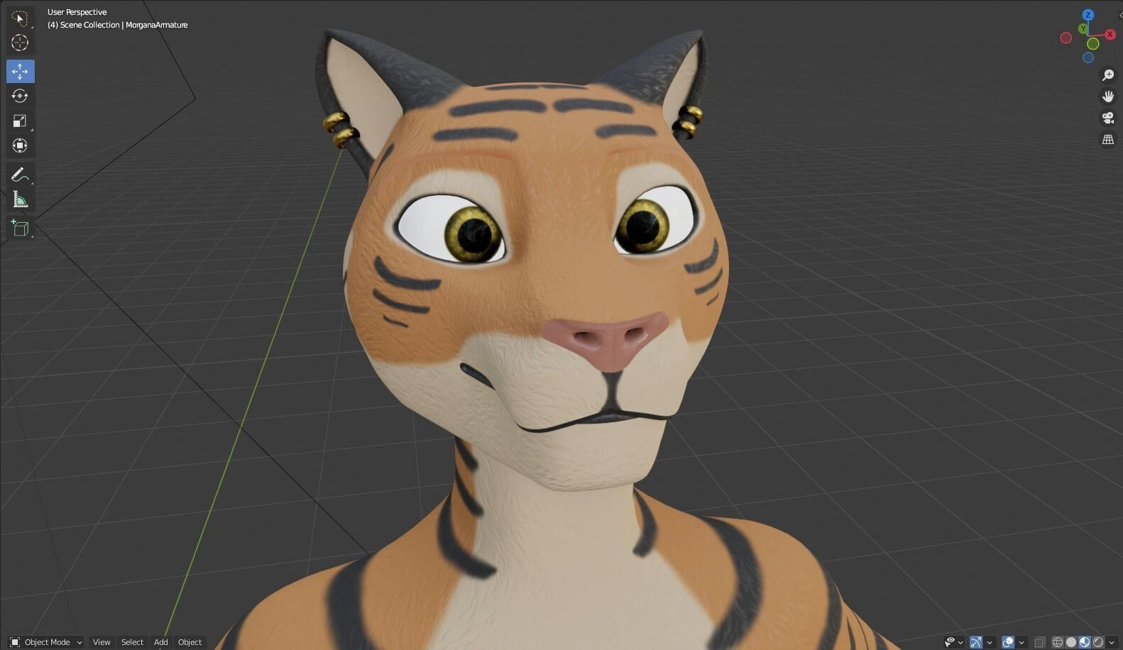 Morgana Anthro Tiger - 3D Model by CM Studios