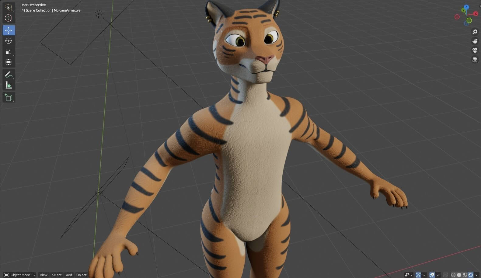 Morgana Anthro Tiger - 3D Model by CM Studios