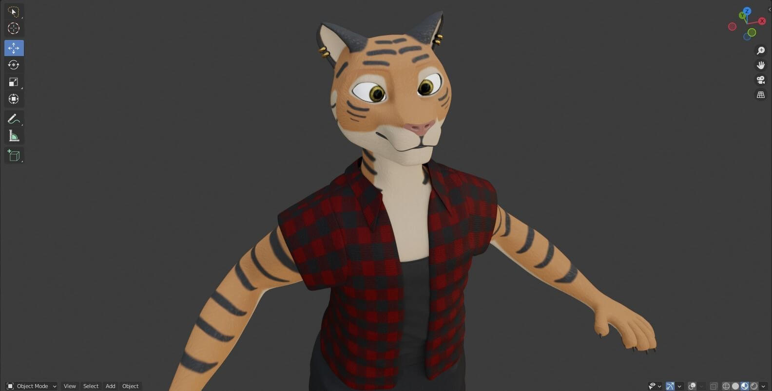 Morgana Anthro Tiger - 3D Model by CM Studios