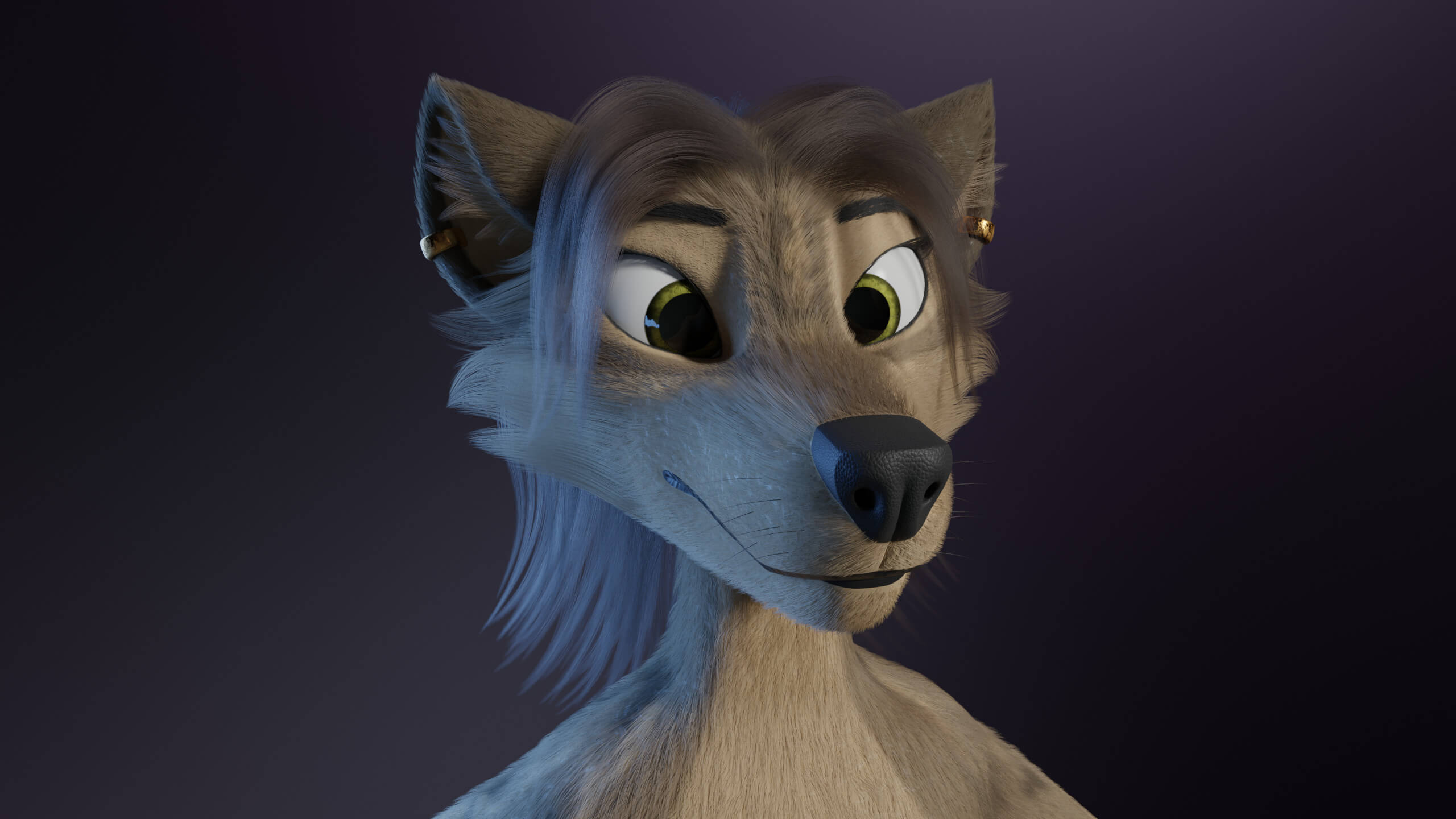 Natalie Anthro Wolf - 3D Model by CM Studios
