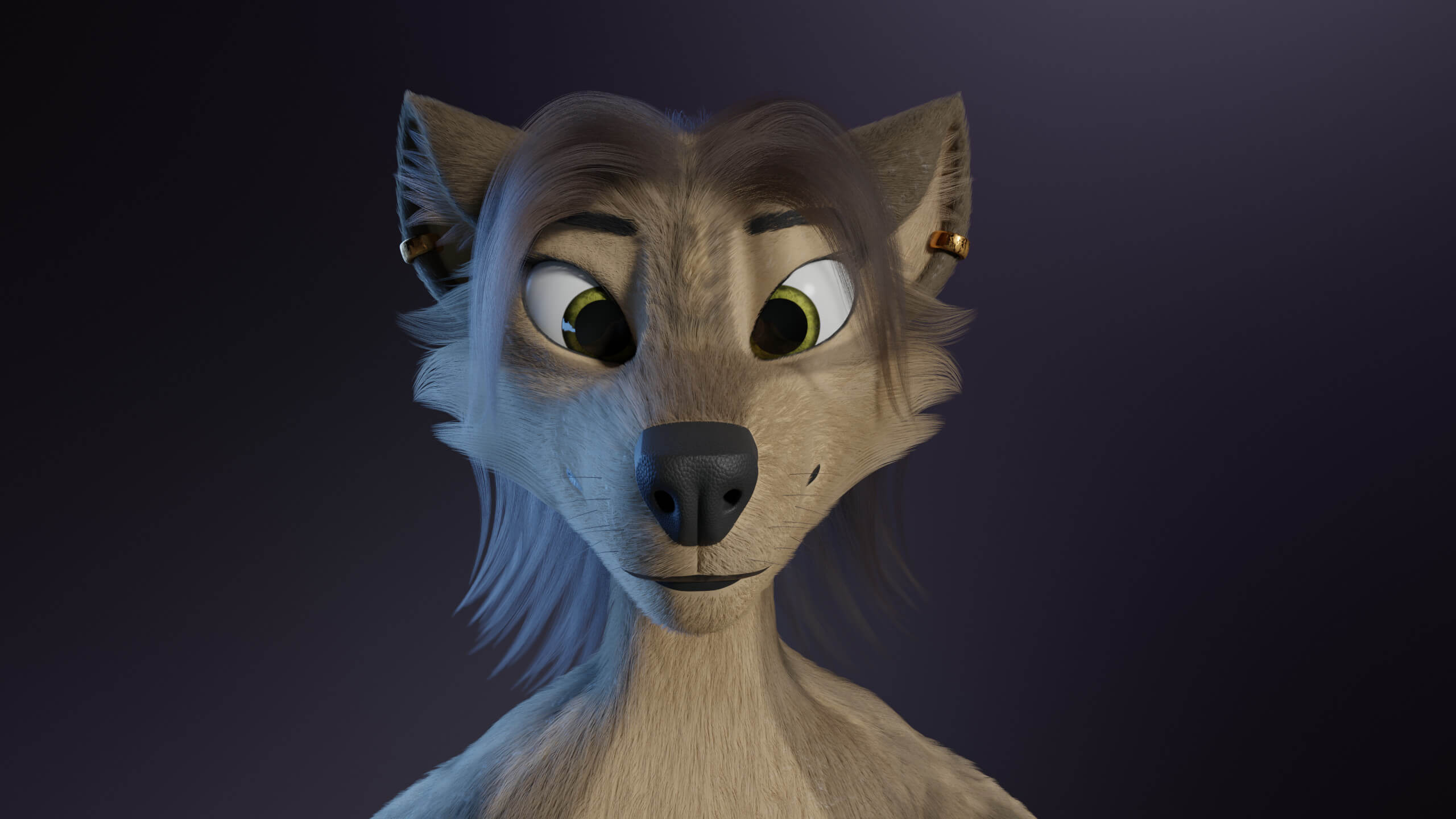 Natalie Anthro Wolf - 3D Model by CM Studios