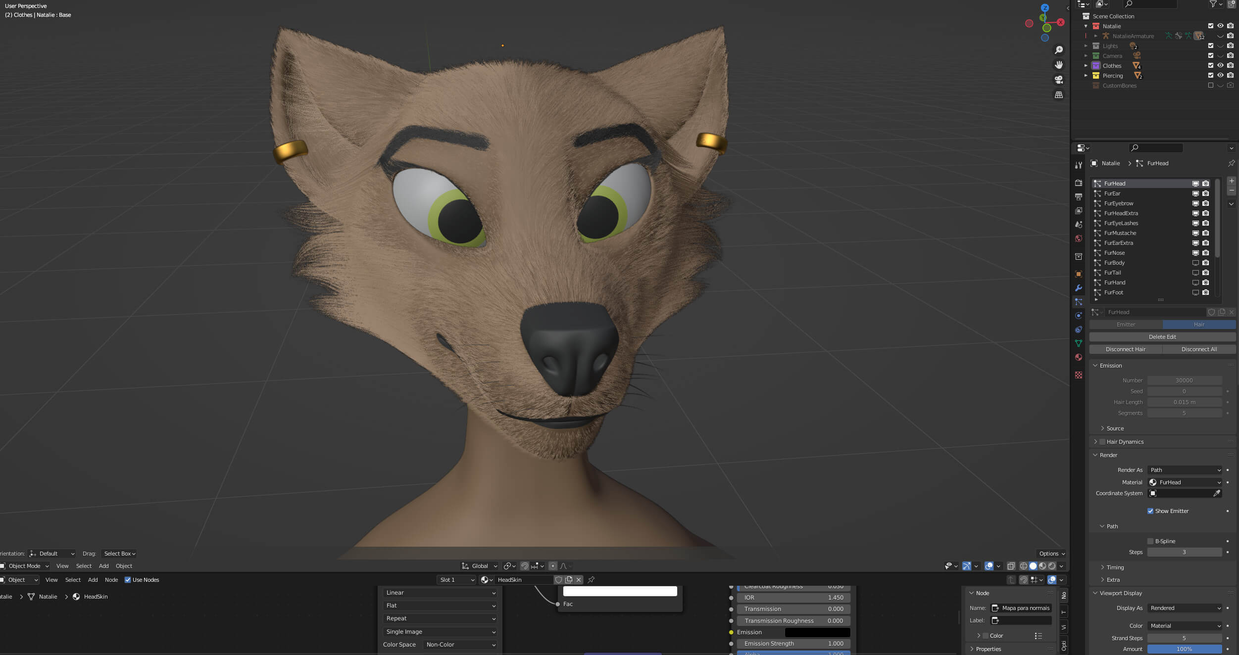 Natalie Anthro Wolf - 3D Model by CM Studios